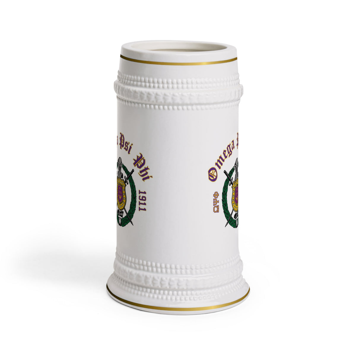 Coffee Mugs Omega Psi Phi Collectors Crest & Year Ceramic Stein Tankard ...