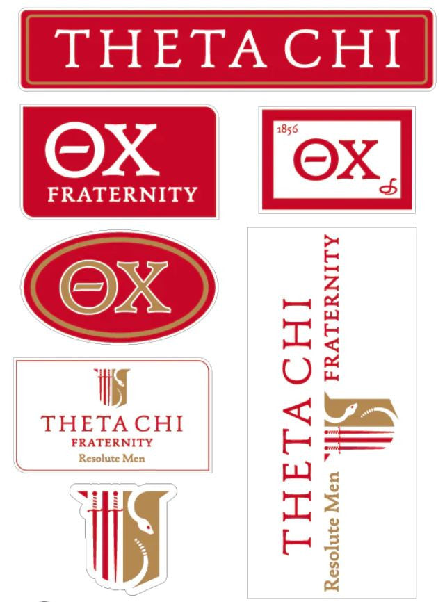Theta Chi Fraternity Sticker Sheet- Brand Focus — GreekU
