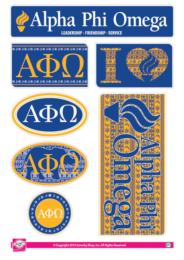 Alpha Phi Omega Bohemian Stickers — GreekU