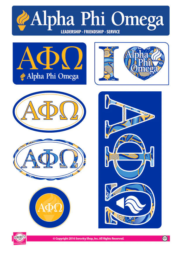 Alpha Phi Omega Lifestyle Stickers — GreekU