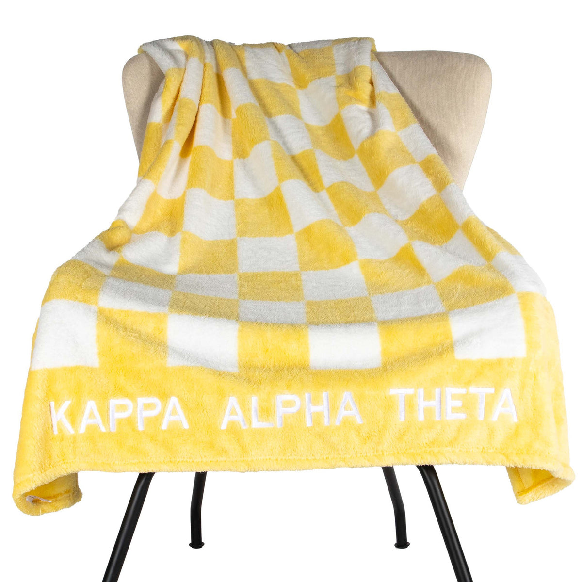 Kappa Alpha Theta Sherpa Checkerboard Throw Blankets — GreekU