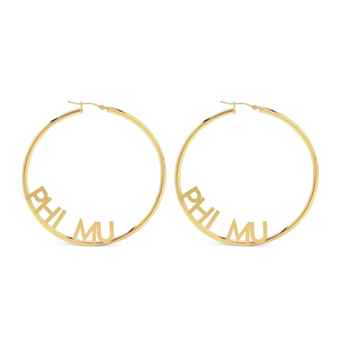Phi Mu Hoop Earrings — GreekU