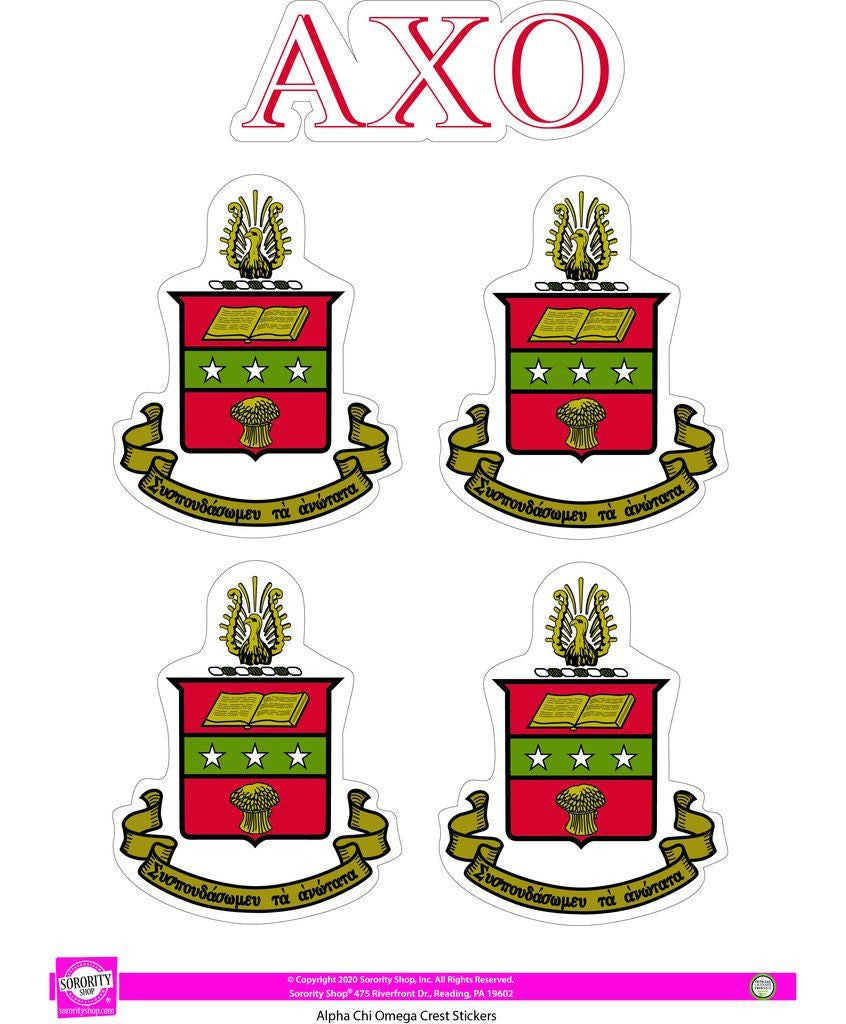 Alpha Chi Omega Crest Sticker Sheet — GreekU