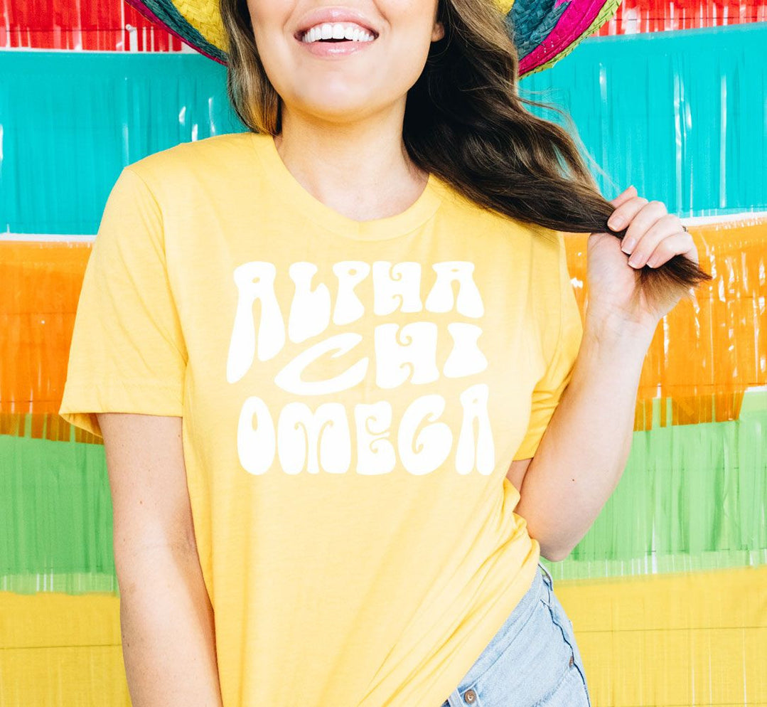 Alpha Chi Omega Sorority Shag T-Shirt — GreekU