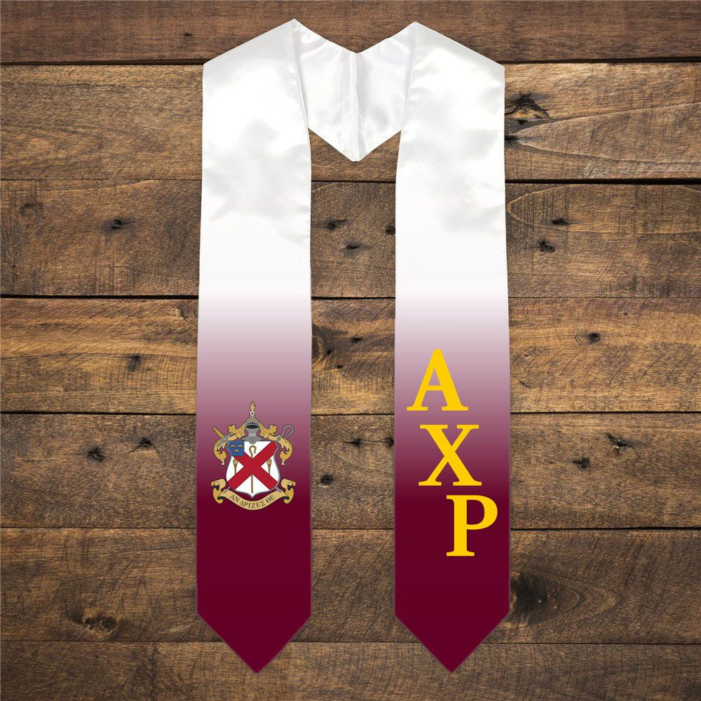 Alpha Chi Rho Graduation Sash with Crest & Diagonal Letters — GreekU