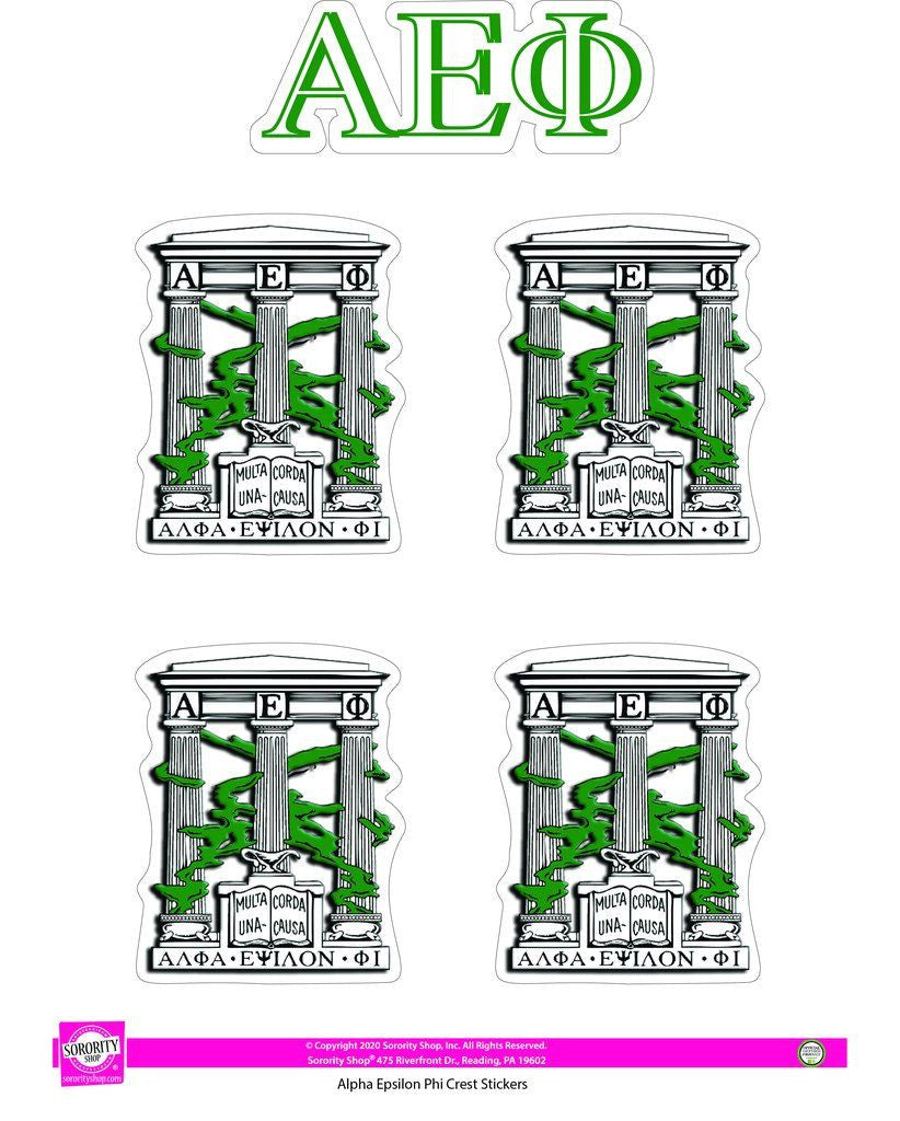 Alpha Epsilon Phi Crest Sticker Sheet — GreekU