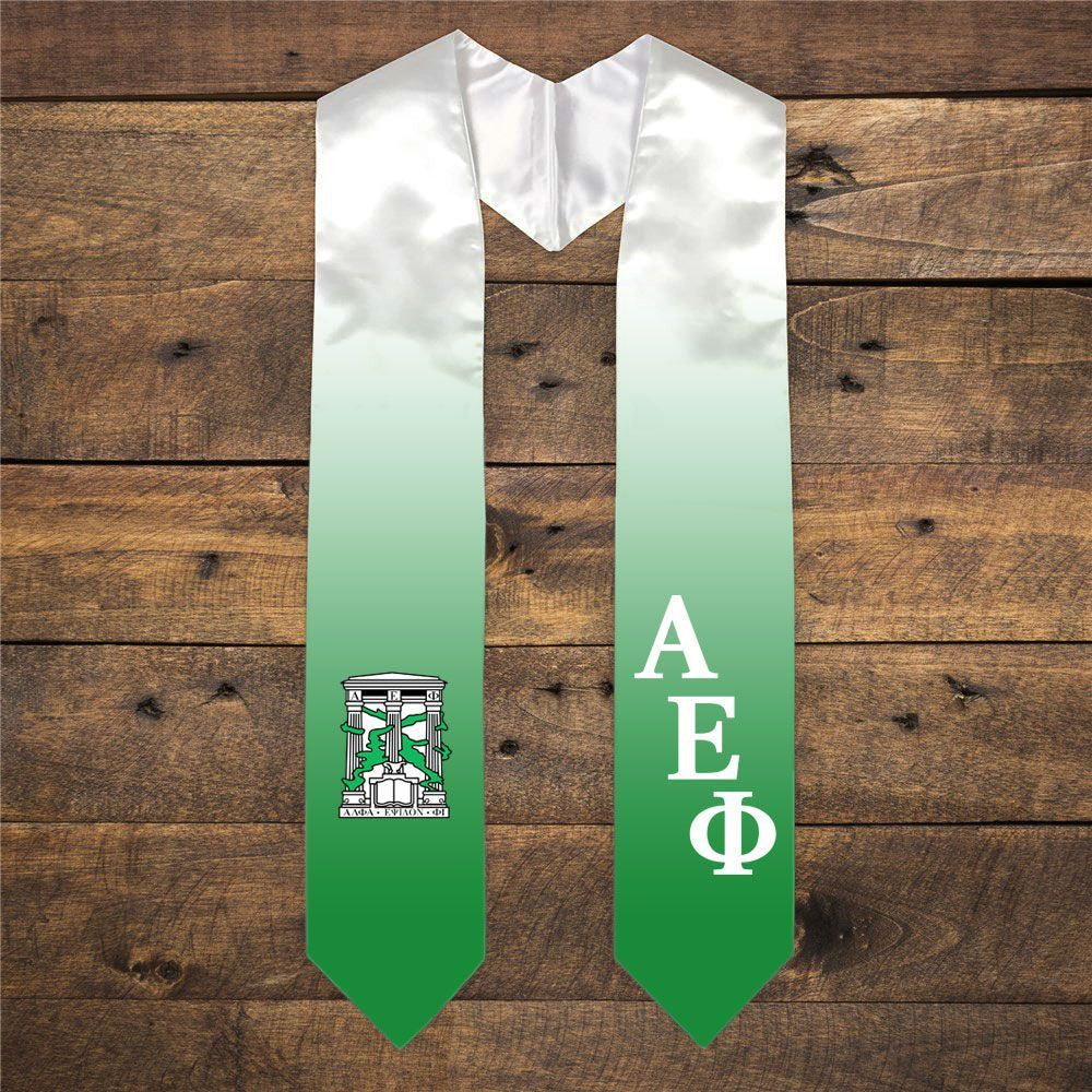 Alpha Epsilon Phi Graduation Sash with Crest & Diagonal Letters — GreekU