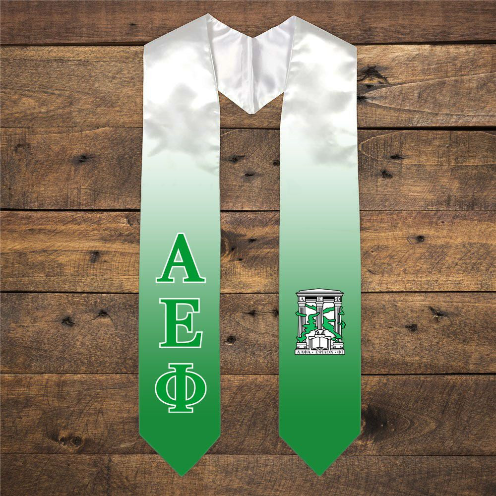 Alpha Epsilon Phi Simple Graduation Sash with Letters & Crest — GreekU