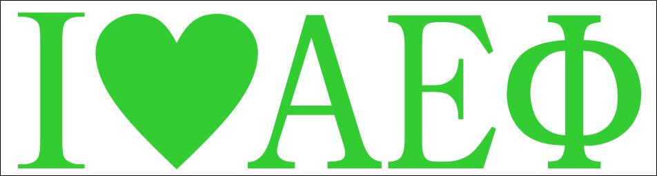 Alpha Epsilon Phi I Love Bumper Sticker — GreekU