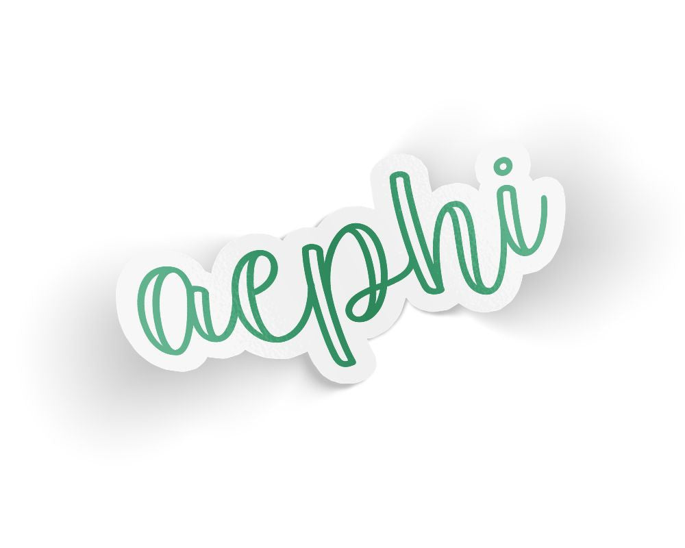 Alpha Epsilon Phi Nickname Script Sticker — GreekU