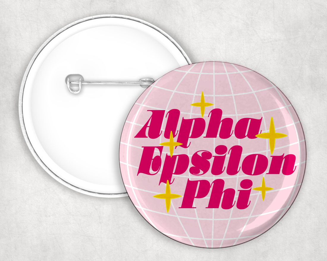 Alpha Epsilon Phi Alpha Epsilon Phi Disco Pin Buttons — GreekU