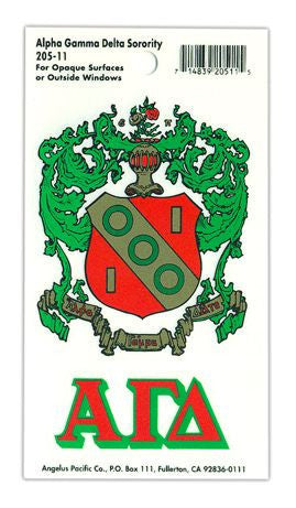 Alpha Gamma Delta Crest - Shield Decals — GreekU