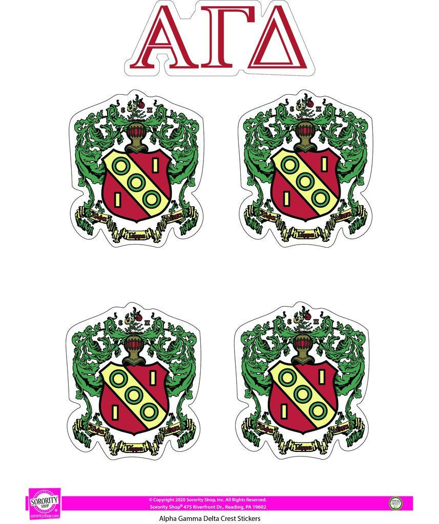 Alpha Gamma Delta Crest Sticker Sheet — GreekU