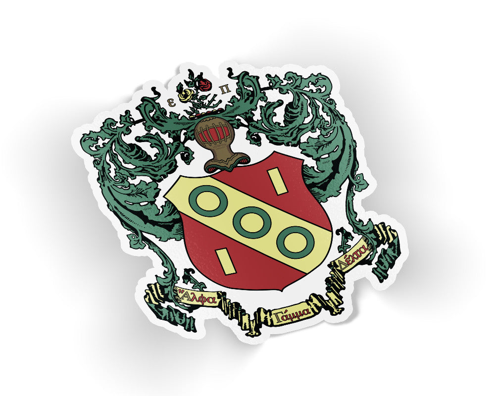 Alpha Gamma Delta Die Cut Crest Sticker — GreekU