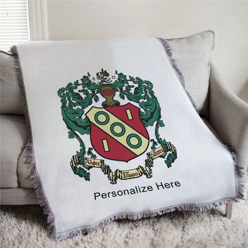 Alpha Gamma Delta Full Color Crest Afghan Blanket Throw — GreekU
