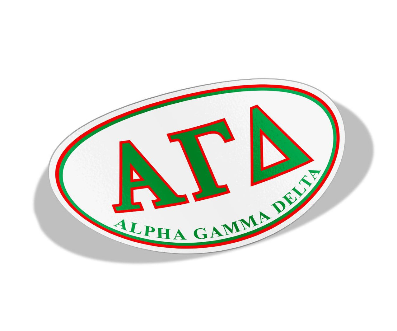 Alpha Gamma Delta Greek Letter Oval Decal — GreekU
