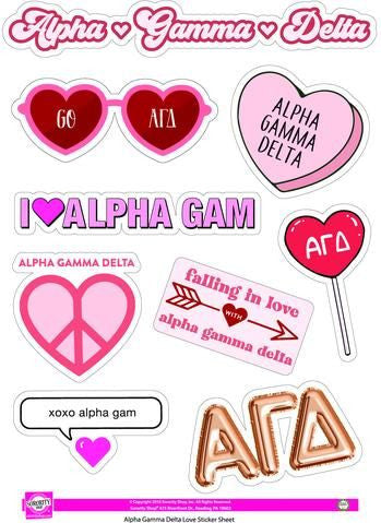 Alpha Gamma Delta Love Theme Stickers — GreekU
