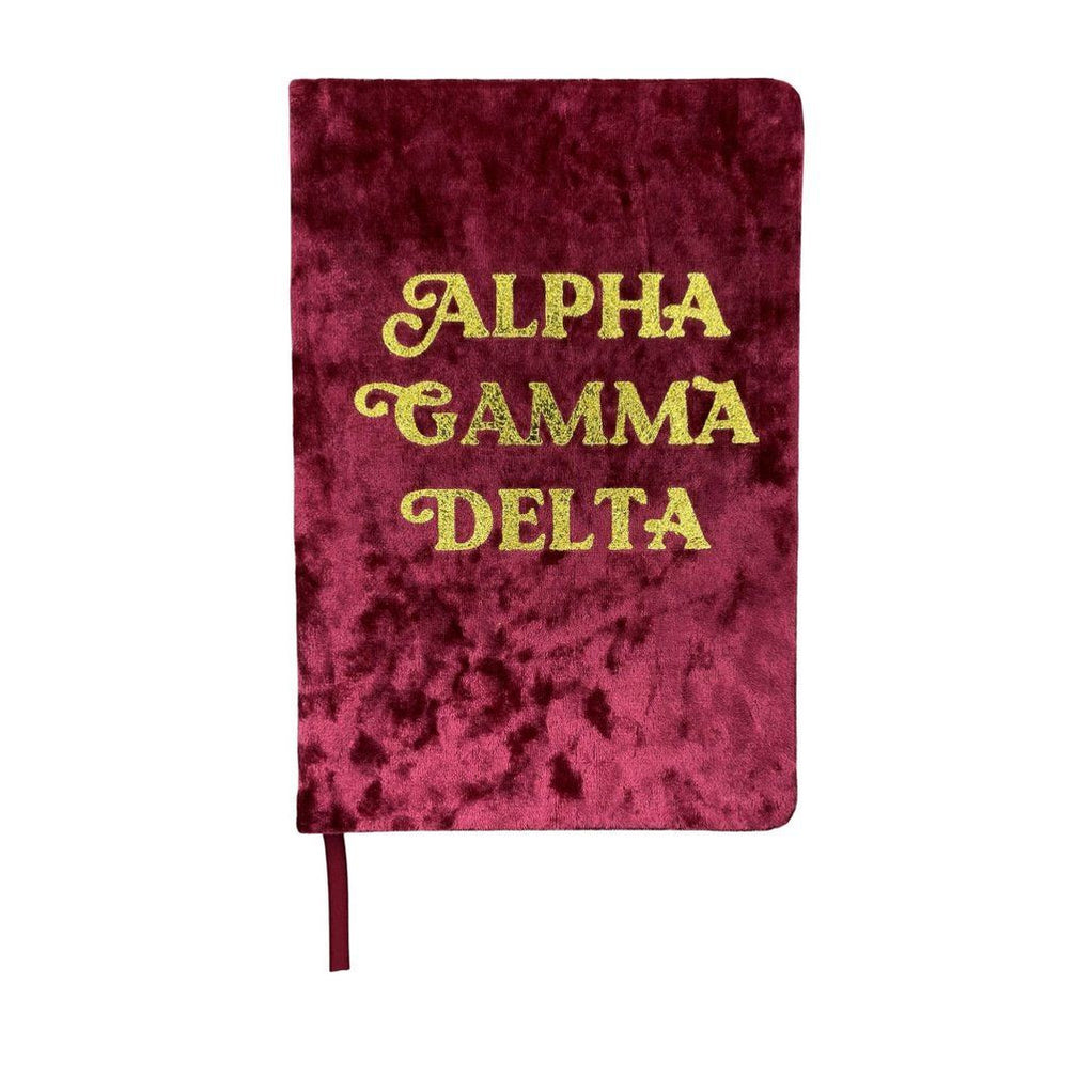 Alpha Gamma Delta Velvet Notebook — GreekU