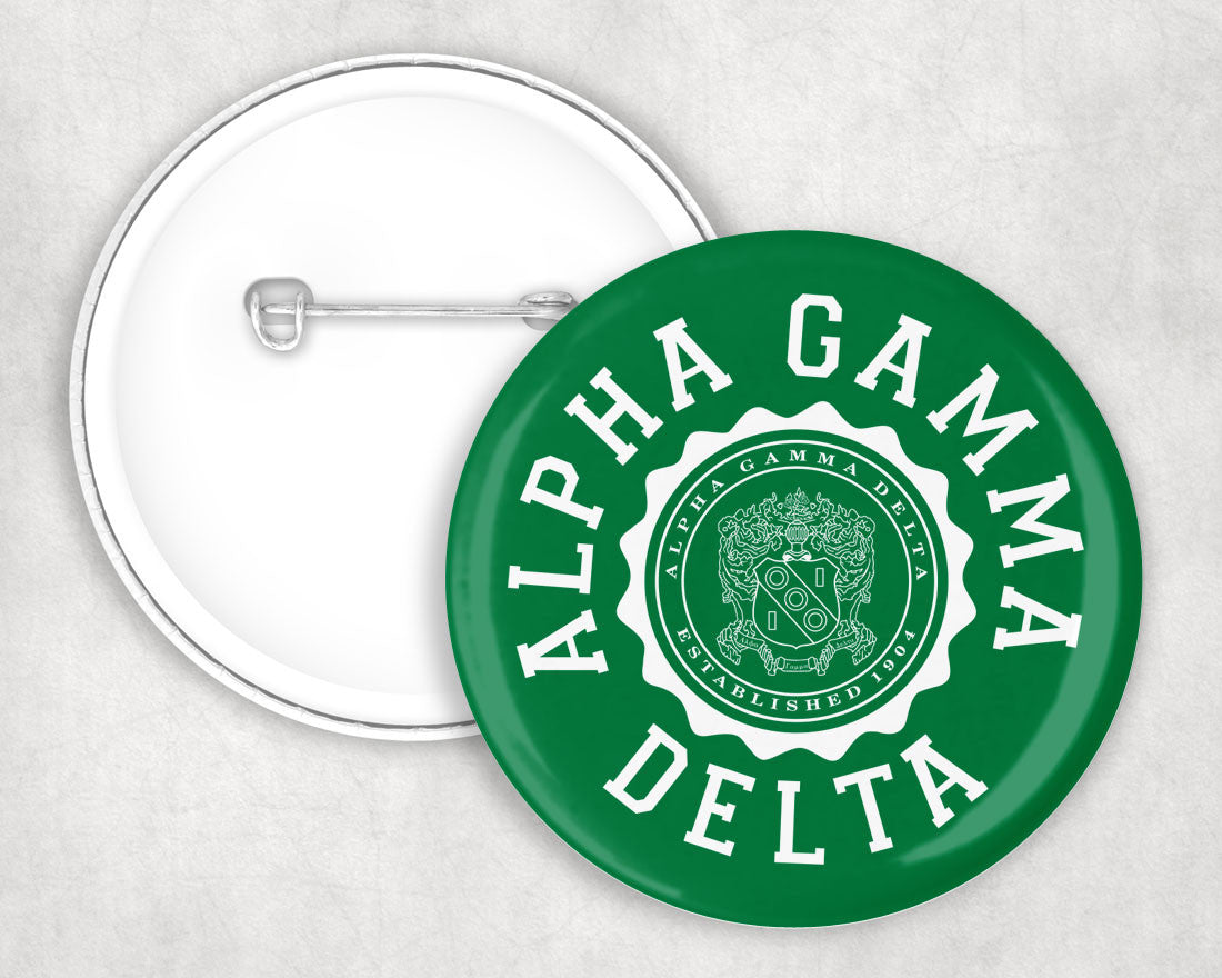 Alpha Gamma Delta Seal Crest Pin Buttons — GreekU