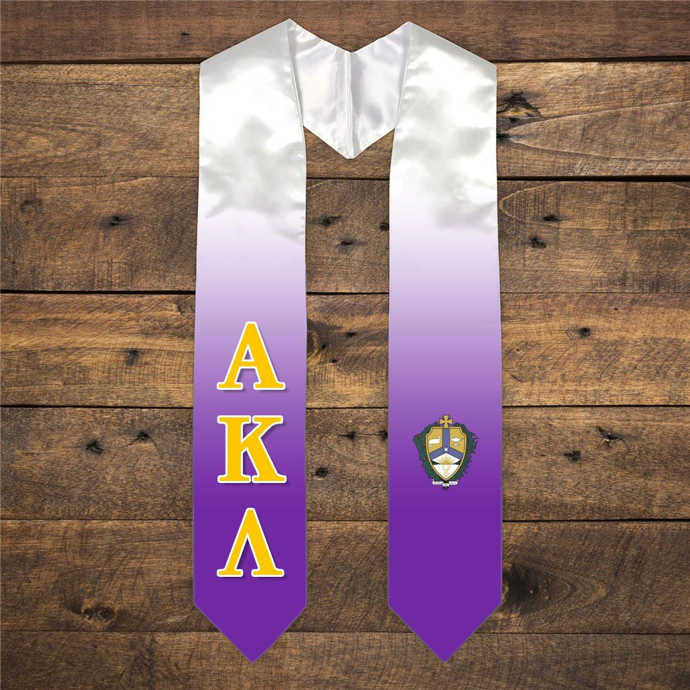 Alpha Kappa Lambda Extra Fancy Simple Greek Graduation Stole W Crest — GreekU