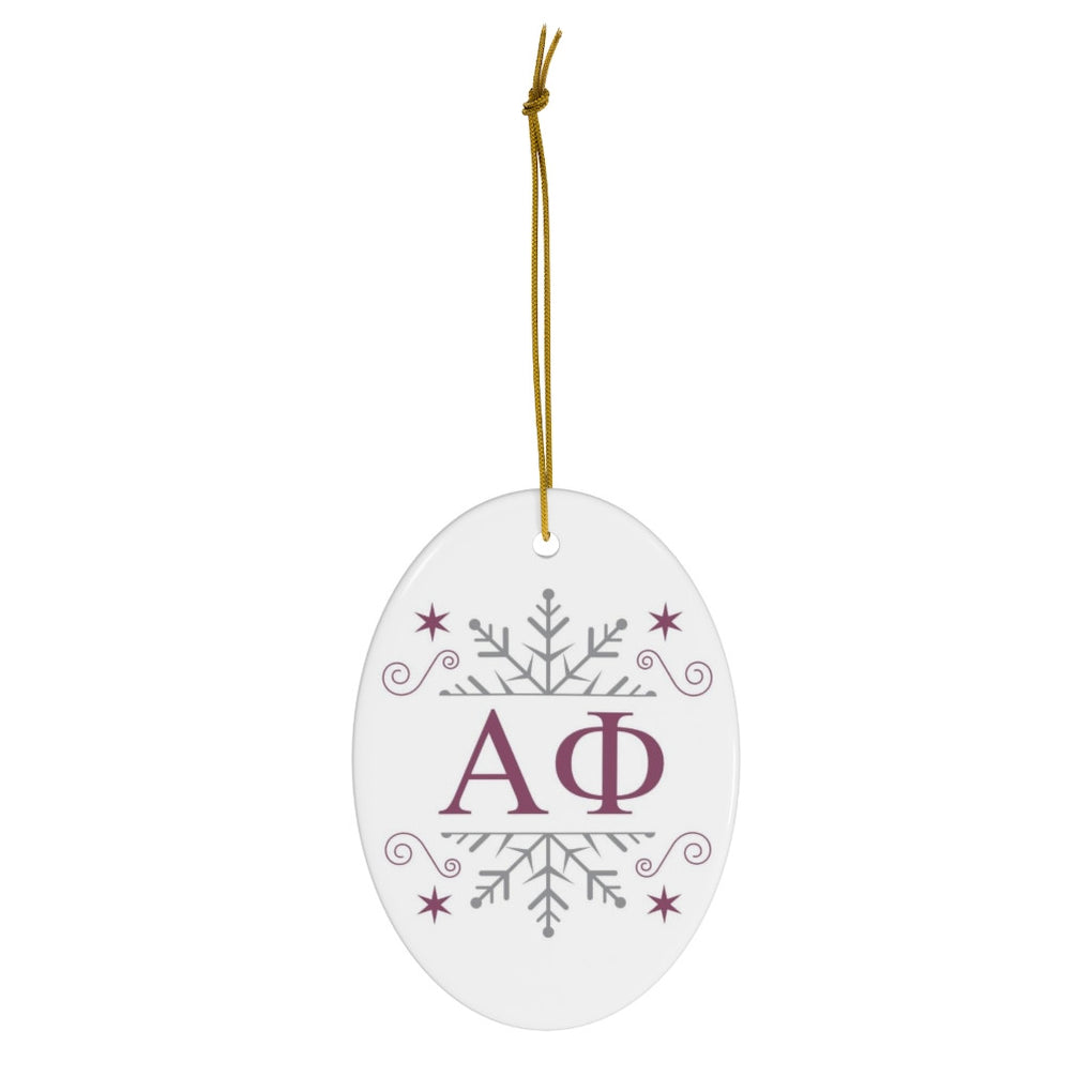 Alpha Phi Holiday Color Snowflake Christmas Ornaments — GreekU
