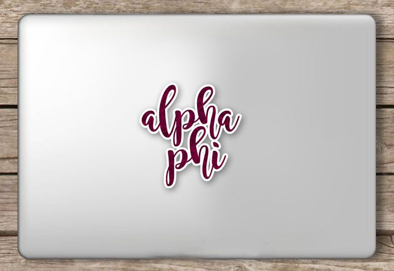 Alpha Phi Script Sticker — GreekU