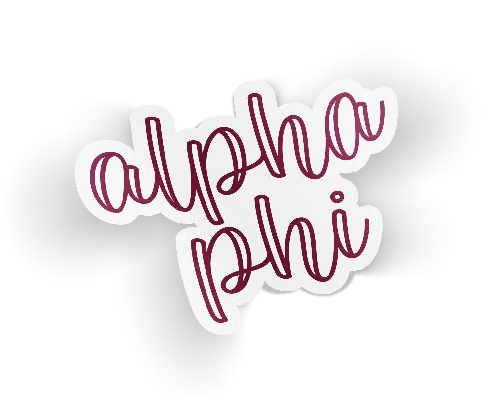 Alpha Phi Nickname Script Sticker — GreekU
