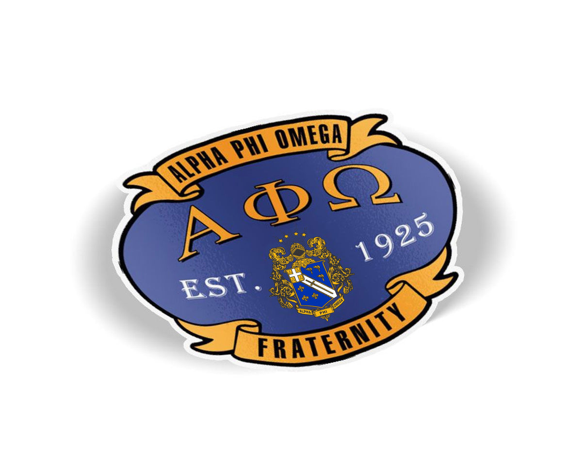 Alpha Phi Omega Banner Crest - Shield Decal — GreekU