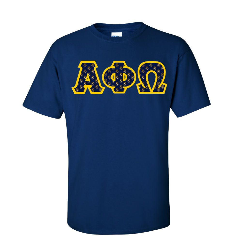 Alpha Phi Omega Fraternity Crest - Shield Twill Letter Tee — GreekU