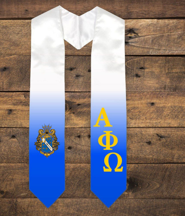 Alpha Phi Omega Extra Fancy Diagonal Greek Graduation Stole W Crest ...