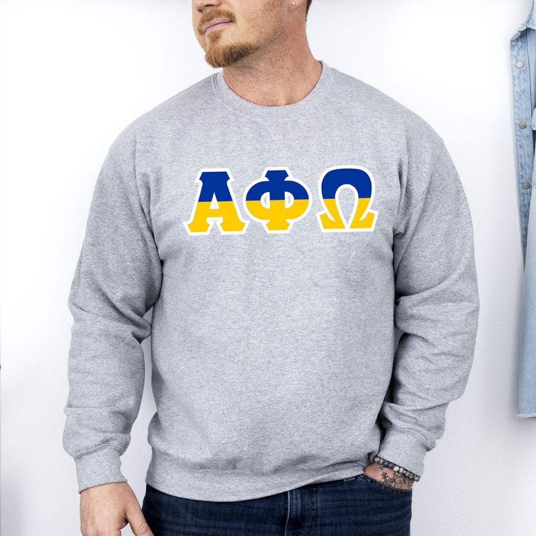 Alpha Phi Omega Alpha Phi Omega Two Toned Greek Lettered Crewneck ...