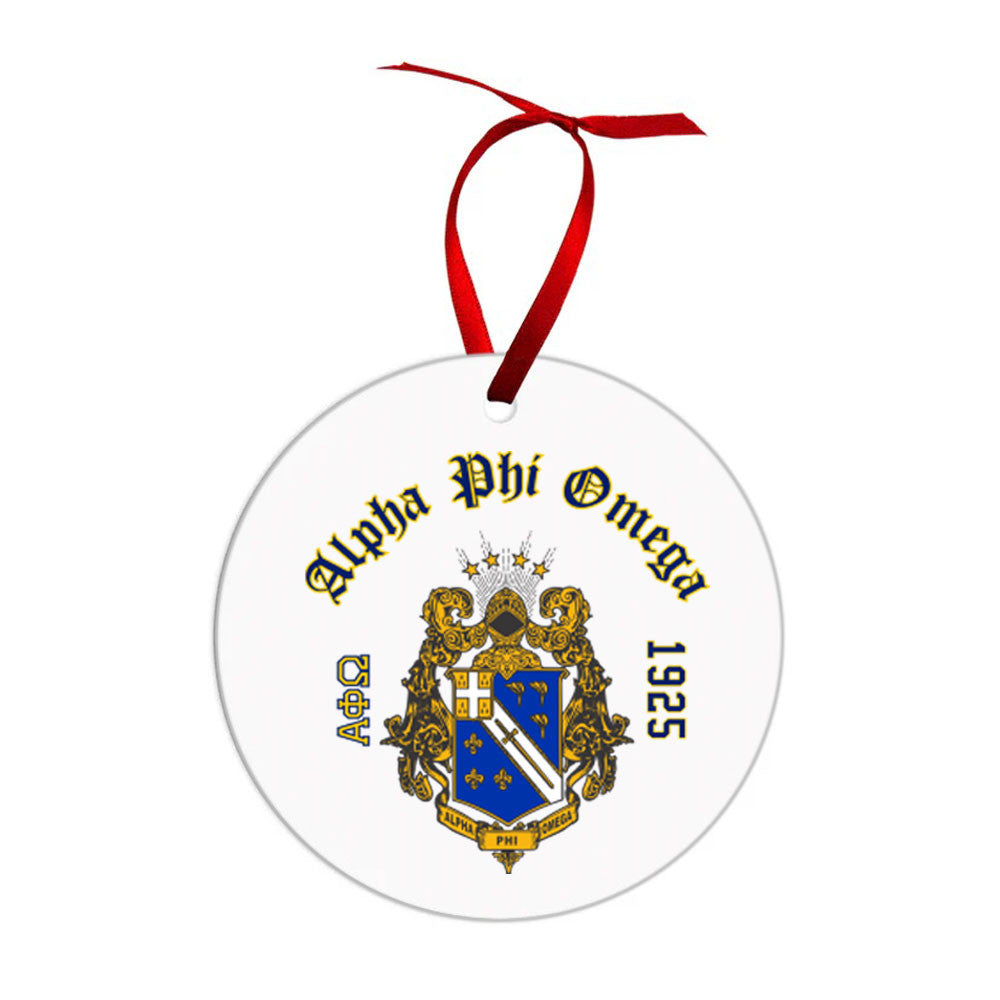 Alpha Phi Omega Crest & Year Circle Ornaments — GreekU
