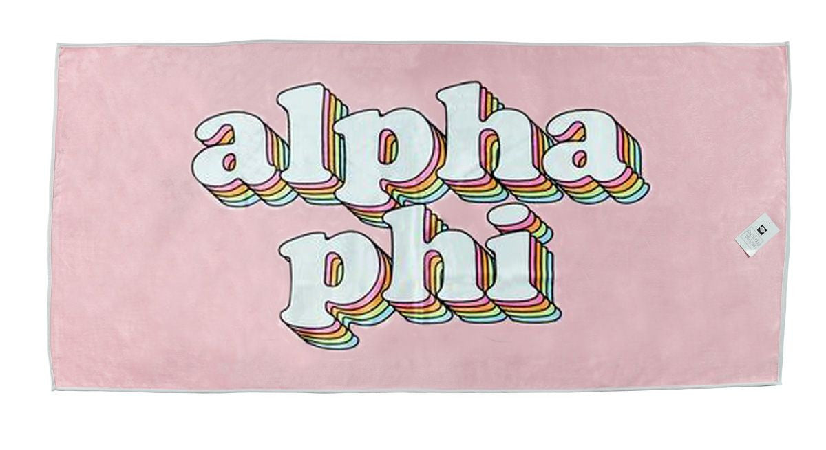 Alpha Phi Plush Retro Beach Towel — GreekU