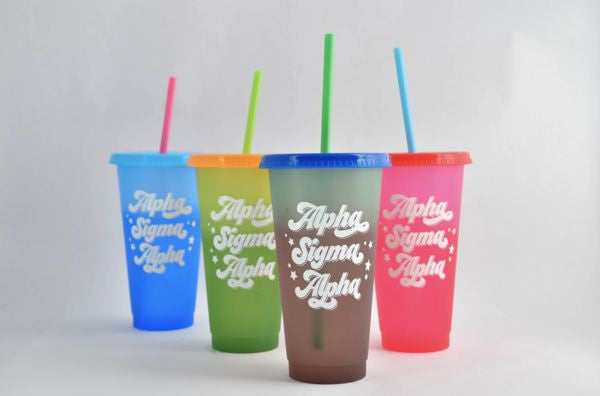 Alpha Sigma Alpha Color Changing Cups (Set of 4) — GreekU