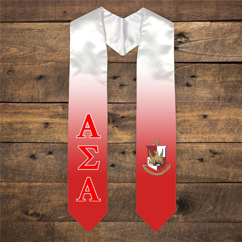 Alpha Sigma Alpha Extra Fancy Simple Greek Graduation Stole W Crest ...