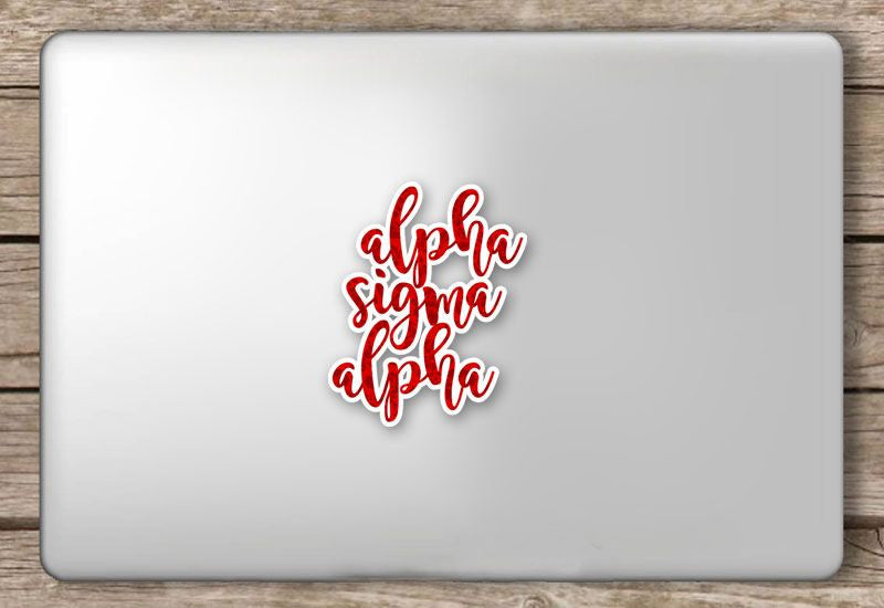 Alpha Sigma Alpha Script Sticker — GreekU