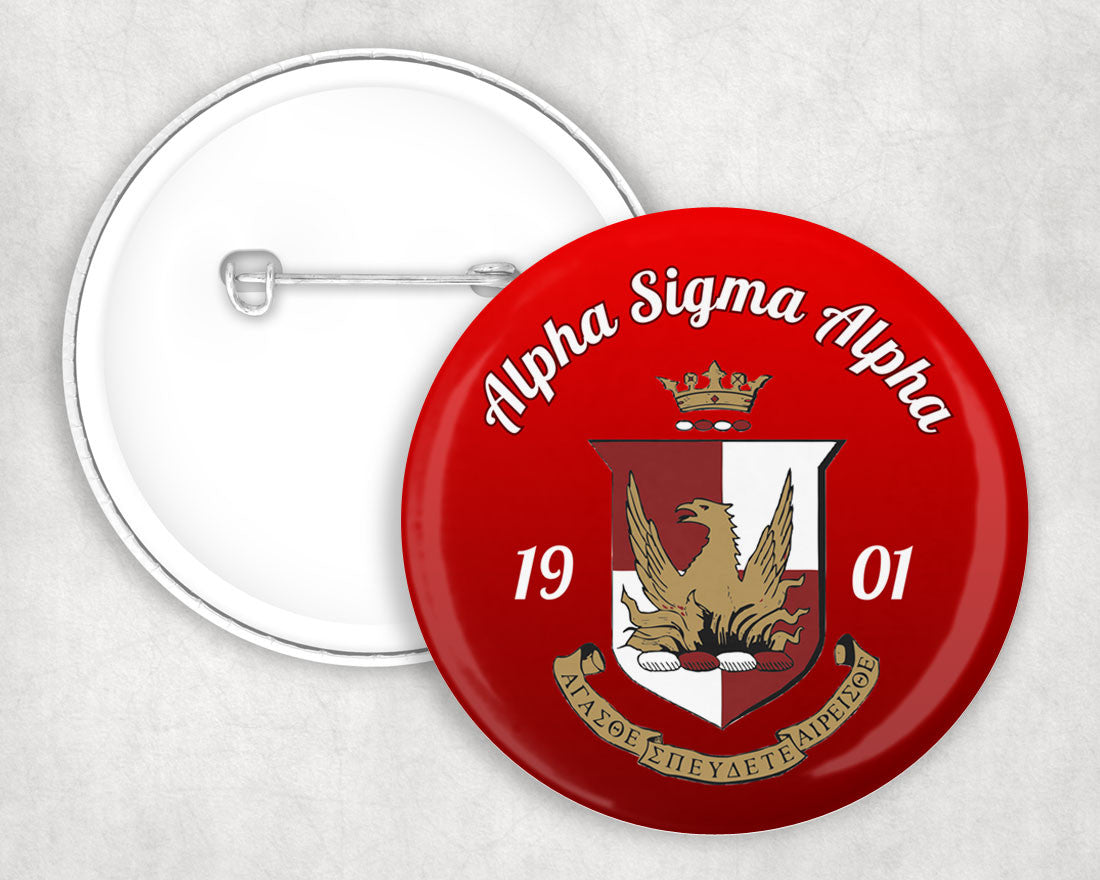 Alpha Sigma Alpha Classic Crest Pin Buttons — GreekU