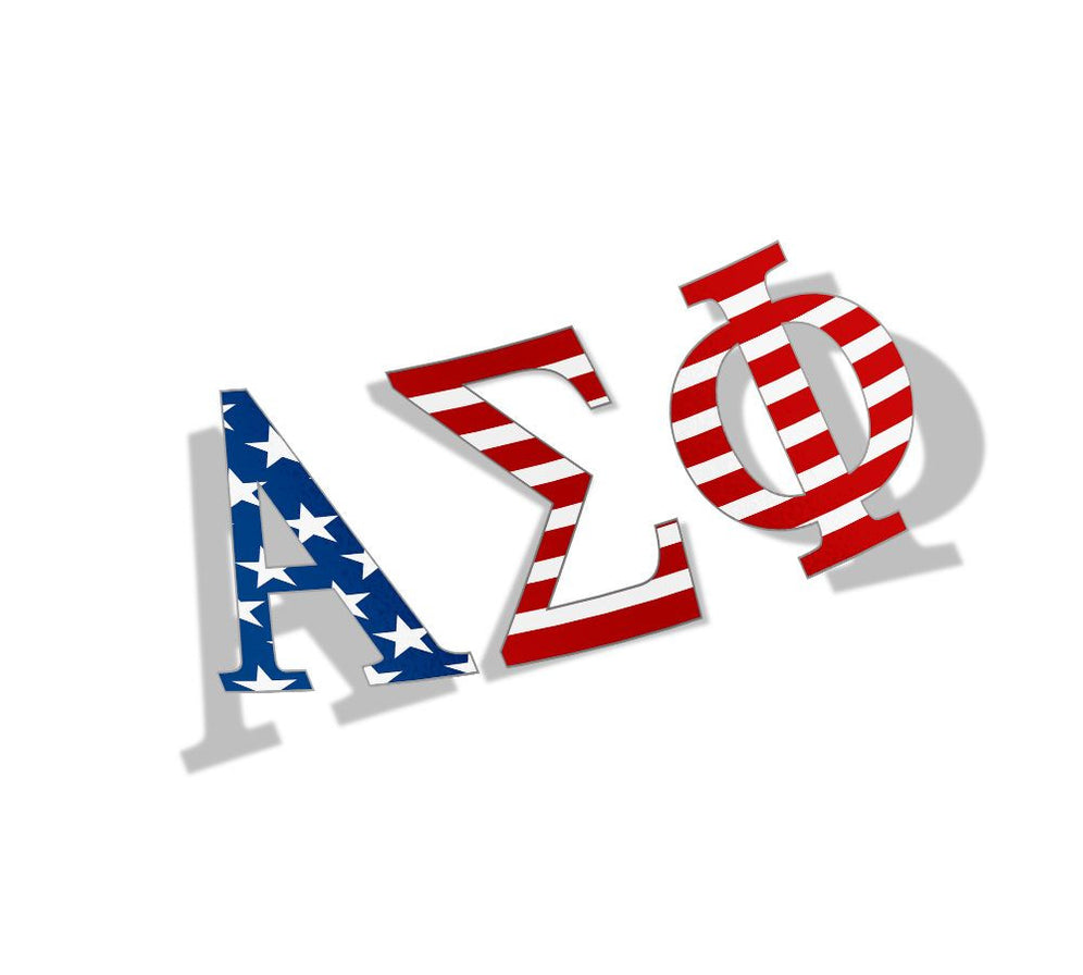 Alpha Sigma Phi American Flag Greek Letter Sticker - 2.5" Tall — GreekU