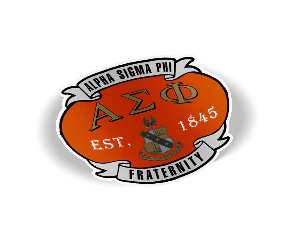 Alpha Sigma Phi Banner Crest - Shield Decal — GreekU