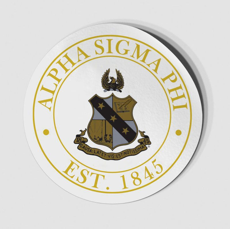 Alpha Sigma Phi Circle Crest - Shield Decal — GreekU