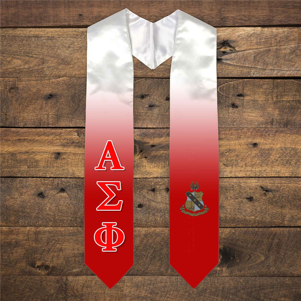 Alpha Sigma Phi Extra Fancy Simple Greek Graduation Stole W Crest — GreekU