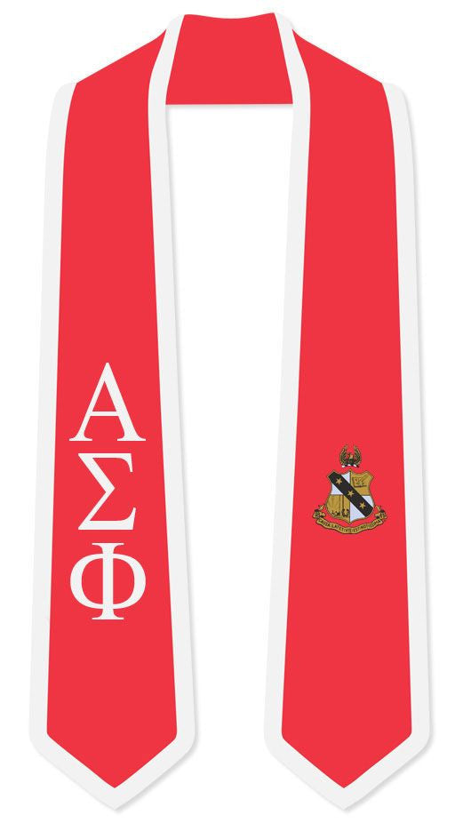 DISCOUNT-Alpha Sigma Phi Greek 2 Tone Lettered Graduation Sash Stole ...