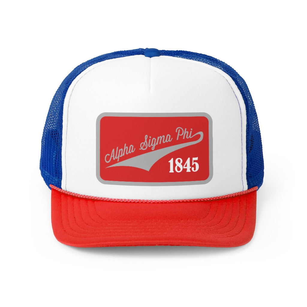 Alpha Sigma Phi Tail Patch Design Trucker Hats — GreekU
