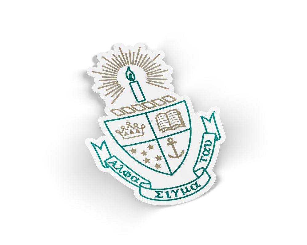 Alpha Sigma Tau Die Cut Crest Sticker — GreekU