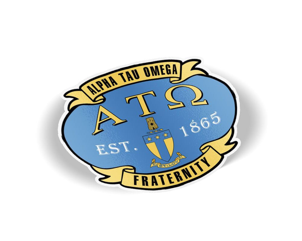 Alpha Tau Omega Banner Crest - Shield Decal — GreekU
