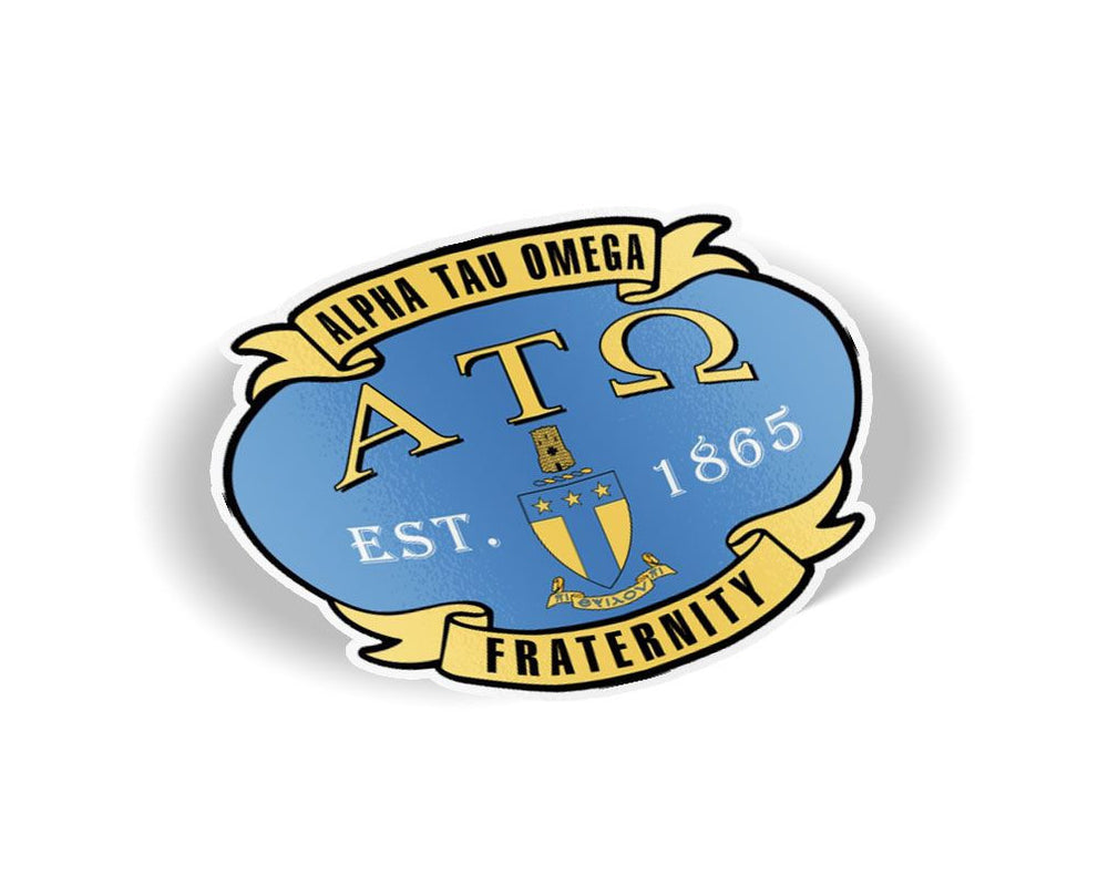 Alpha Tau Omega Alpha Tau Omega Banner Crest - Shield Decal — GreekU