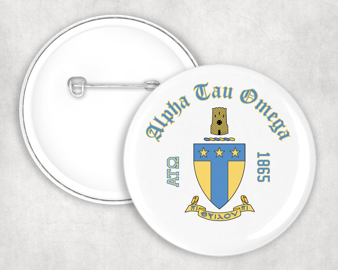 Alpha Tau Omega Classic Crest Button — GreekU