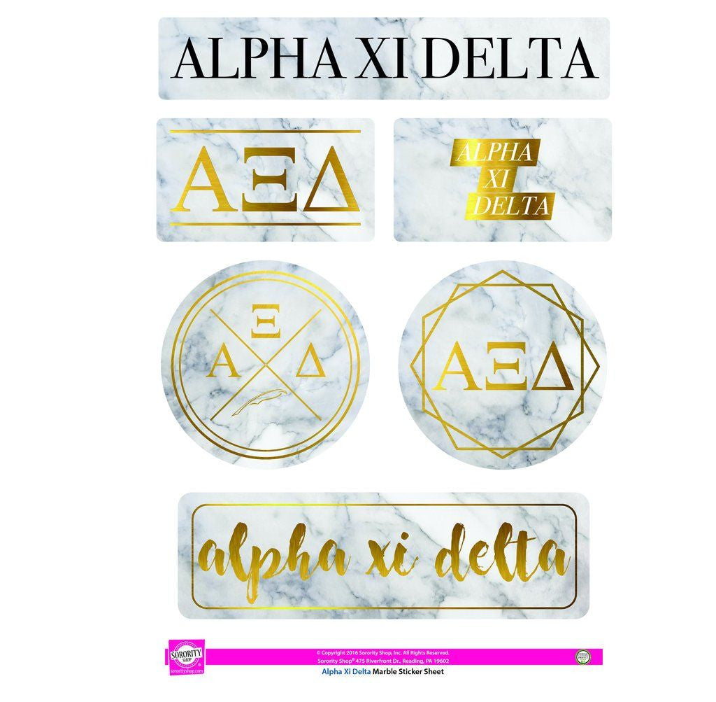Alpha Xi Delta Alpha Xi Delta Marble Sticker Sheet — GreekU