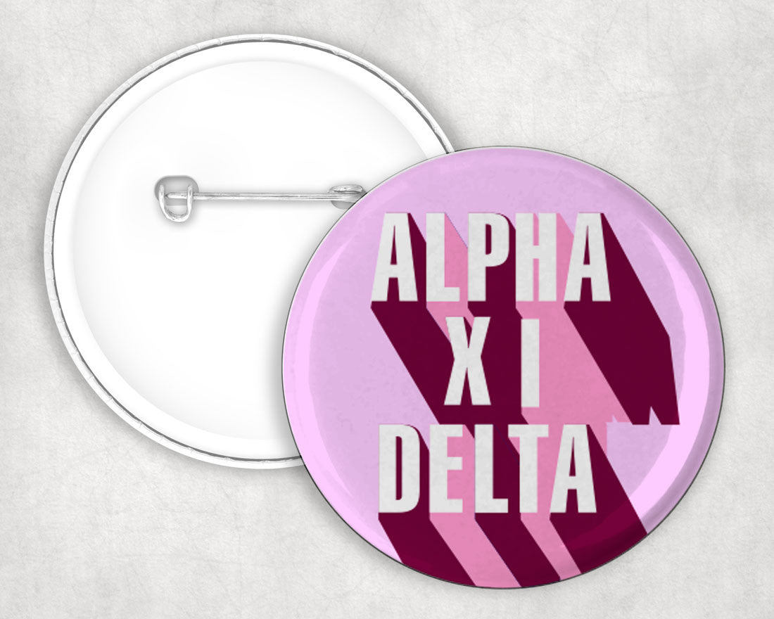 Alpha Xi Delta 3D Button Pin Buttons — GreekU