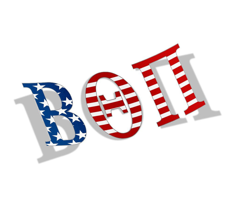 Beta Theta Pi American Flag Greek Letter Sticker - 2.5" Tall — GreekU